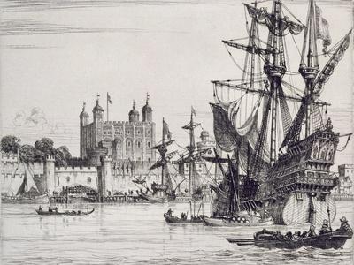 'The Tower of London in the Middle Ages' Giclee Print | AllPosters.com