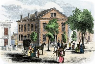 'The Town Hall of Newburyport (Massachusetts, Usa), circa 1850. with ...