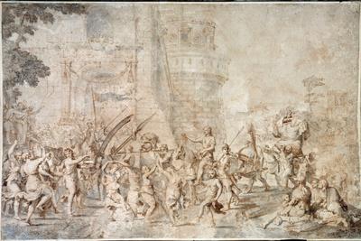 'The Triumph of David Bringing Back the Head of Goliath Drawing by ...