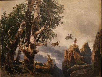 'The Valkyrie's rock. Set design for Act III of opera Die Walküre by ...