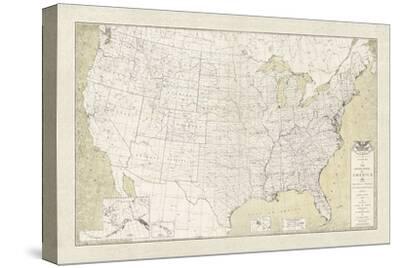 'United States Outline Map' Stretched Canvas Print - The Vintage ...