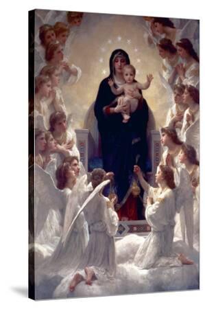 'The Virgin with Angels' Stretched Canvas Print - William Adolphe ...