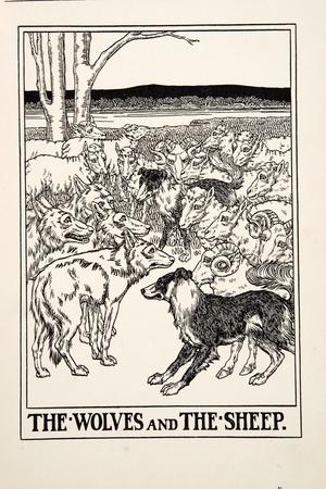 'The Wolves and the Sheep, from A Hundred Fables of Aesop, Pub.1903 ...