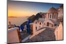 Thira, Santorini. Image of famous village Thira located at one of ...
