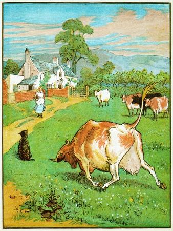 'this the Cow with the Crumpled Horn that Tossed the Dog Illustration ...