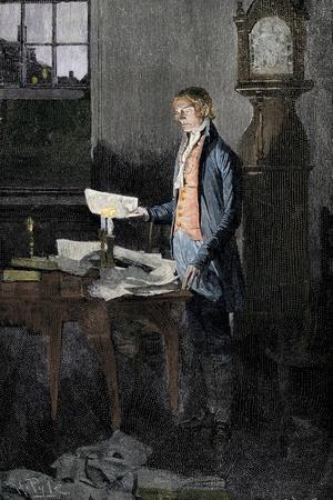'Thomas Jefferson Writing the Declaration of Independence, 1776' Giclee ...