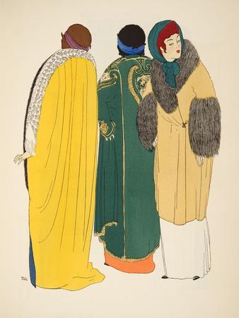 'Three Coats from 'Les Robes De Paul Poiret' Pub. 1908 (Pochoir Print)' Giclee Print - Paul ...