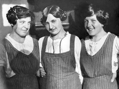 'Three Girls, the Foraboschi Sisters, in Traditional Costumes ...