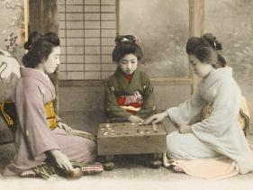 'Three Japanese Geisha Girls Playing Go' Photographic Print ...