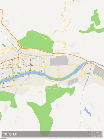 'Tianshui, China Map' Posters | AllPosters.com