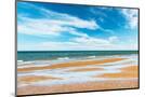 Tide waves on tropical beach sand and blue ocean water. Beauty sea ...