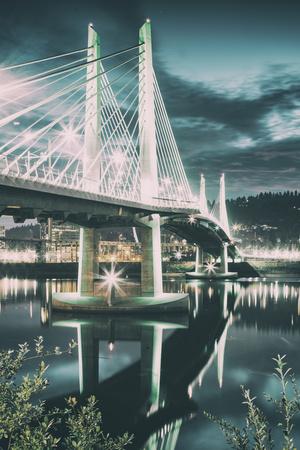 'Tilikum Walkway Pedestrian Bridge, Portland, PDX Oregon' Photographic ...