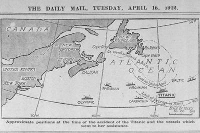 'Titanic Location Map' Giclee Print | AllPosters.com