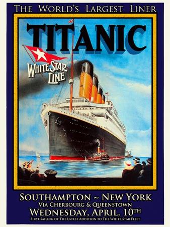 'Titanic White Star Line Travel Poster 1' Giclee Print - Jack Dow ...