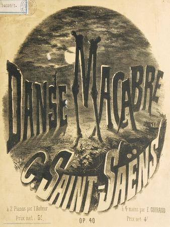 'Title Page of Score for Danse Macabre, Opus 40, 1874, Tone Poem for ...