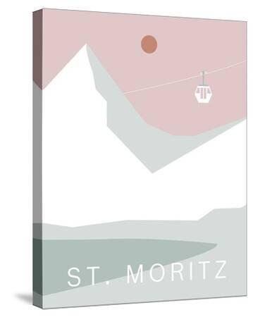 'Modern Traveller - St. Moritz' Stretched Canvas Print - Tom Frazier ...
