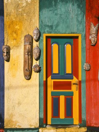 'Colorfully Painted Building Decorated with Masks, Ubud, Bali ...