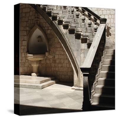 'Cloister - Fountain' Stretched Canvas Print - Tony Koukos | AllPosters.com
