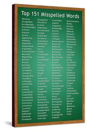 'Top 151 Commonly Misspelled Words Educational Poster' Prints ...