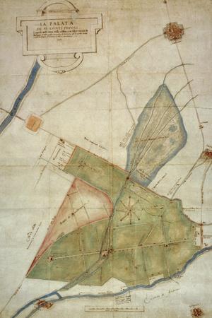 'Topographic Map of Palata of Counts of Pepoli in Lowlands Between Reno ...
