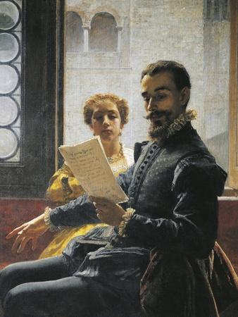 'Torquato Tasso Reading Liberated Jerusalem to Eleonora D'Este, Detail ...