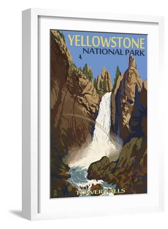 'Tower Falls - Yellowstone National Park' Posters - Lantern Press ...