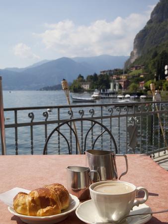 'Town and Lakeside Cafe, Menaggio, Lake Como, Lombardy, Italian Lakes ...