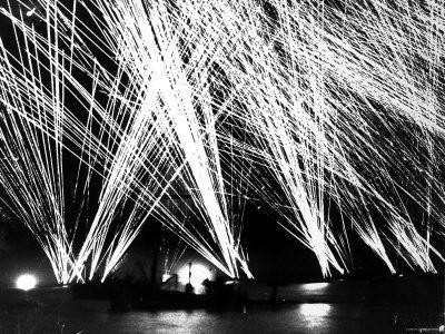 'Tracer Fire from Ships Lighting Up Night Sky over English Channel ...