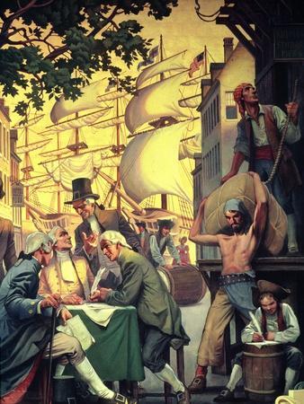 'Trade and Commerce in Manhattan, 1790' Giclee Print | AllPosters.com