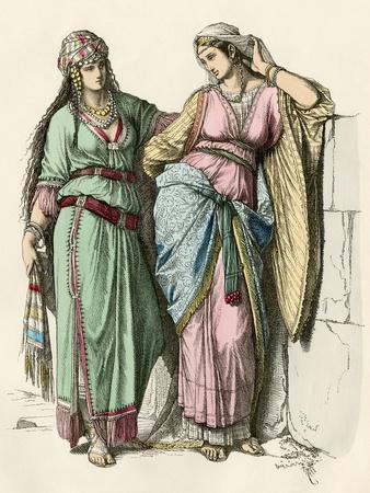 'Traditional Costume of Jewish Women in Israel in Antiquity. Colourful ...