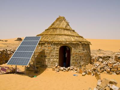 'Traditional House With a Solar Panel in the Sahara Desert, Algeria ...