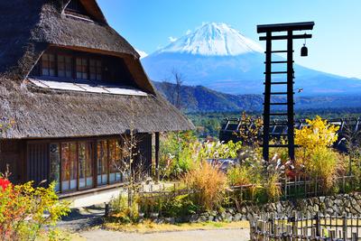 'Traditional Japanese Huts near Mt. Fuji, Japan.' Photographic Print ...