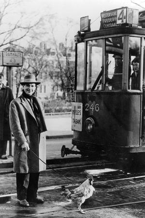 'Tram Streetca in the 40's in Holland and a Man Out for a Walk with His ...