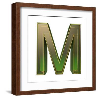 'Transparent Emerald Green Alphabet With Gold Edging, 3D Letter M ...