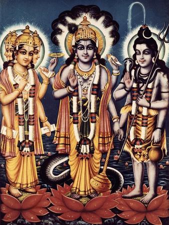 'Triad of the Three Major Hindu Gods' Posters - B. G. Sharma ...