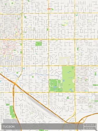 'Tucson, United States of America Map' Print | AllPosters.com
