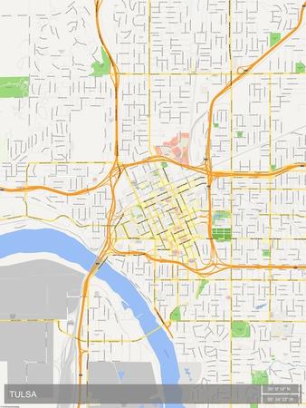 'Tulsa, United States of America Map' Posters | AllPosters.com