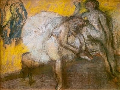 'Two dancers at rest. Around 1910. Pastel' Giclee Print - Edgar Degas ...