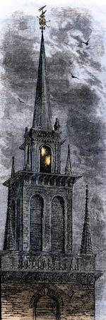 'Two Lanterns in the Belfry of the Old North Church, Signalling Paul ...