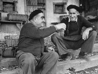 'Two Older Basque Men Sitting on a Porch Toasting, as They Prepare to ...