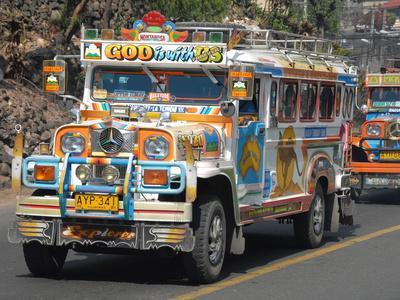 'Typical Painted Jeepney (Local Bus), Baguio, Cordillera, Luzon ...