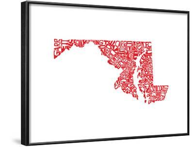 'Typographic Maryland Red' Prints - CAPow | AllPosters.com