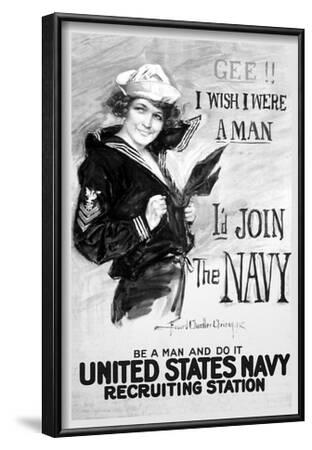 'U.S. Navy (I'd Join the Navy, B&W) Art Poster Print' Prints ...