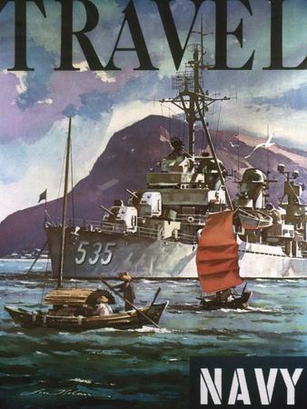 Day Vintage Navy Poster