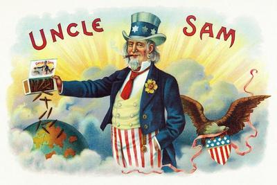 'Uncle Sam Brand Cigar Inner Box Label' Print - Lantern Press ...