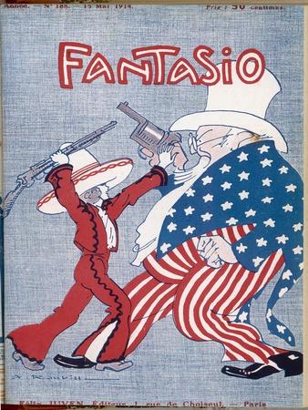 'Uncle Sam Intervenes in Mexico' Print - Auguste Roubille | AllPosters.com