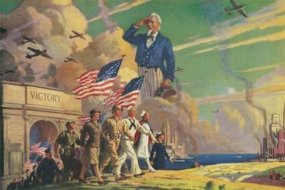 'Uncle Sam Saluting Soldiers and Sailors' Prints | AllPosters.com