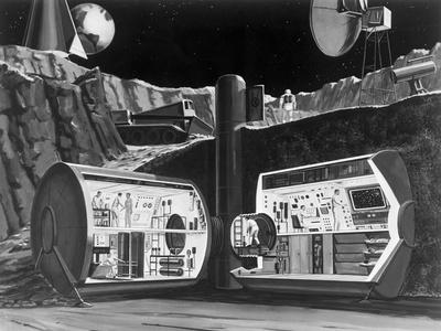 'Underground Research Station on the Moon' Giclee Print | AllPosters.com