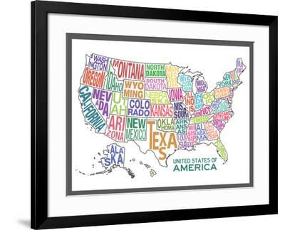 'United States of America Stylized Text Map Colorful' Prints ...