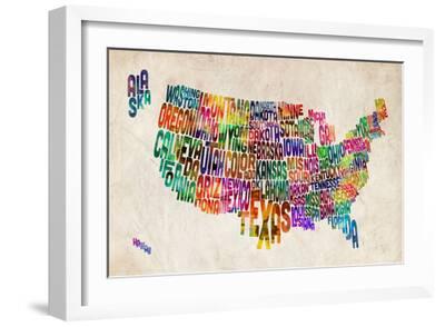 'United States Text Map' Poster - Michael Tompsett | AllPosters.com